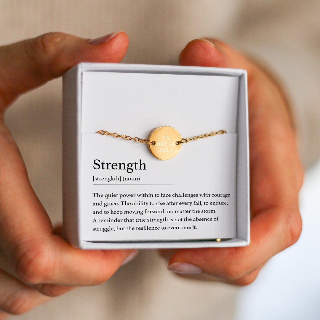Strength Bracelet, Stay Strong Gift, Warrior Gift, Engravable Quote ...