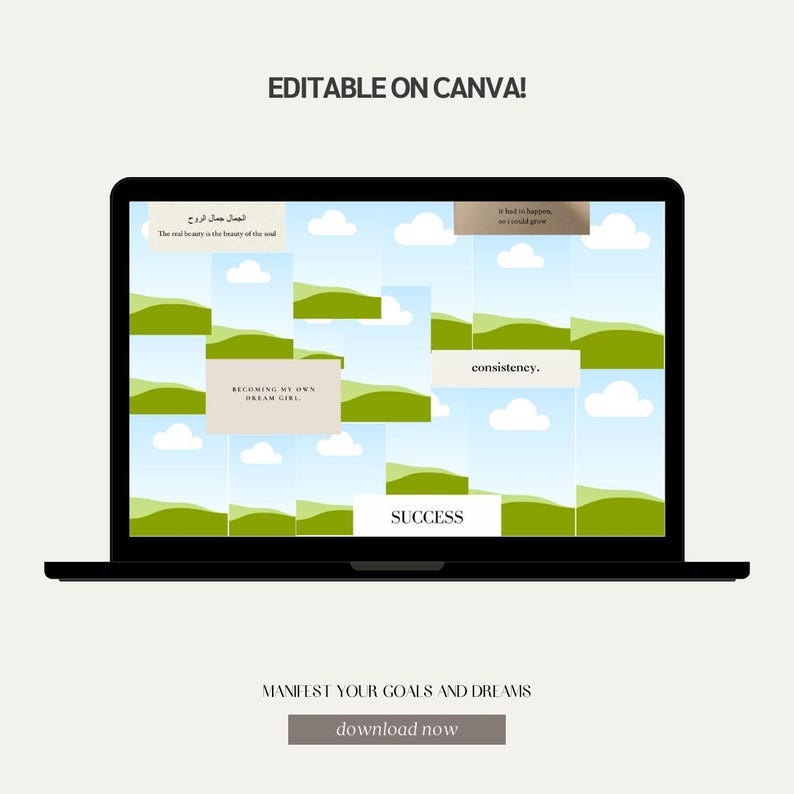 Digital Vision Board Canva Template, Vision Board Template, Vision ...