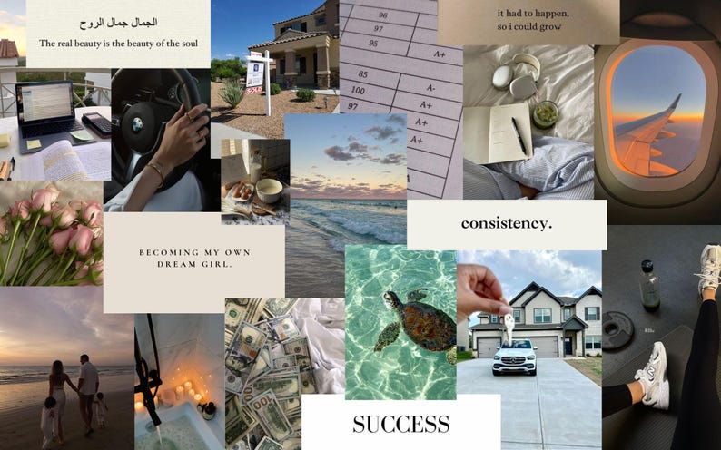 Digital Vision Board Canva Template, Vision Board Template, Vision ...