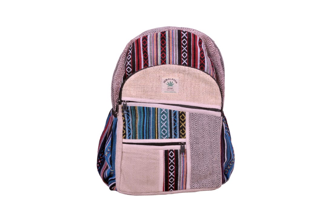 Traditional Himalayan Hemp Backpack With Ethnic Patterns - Etsy