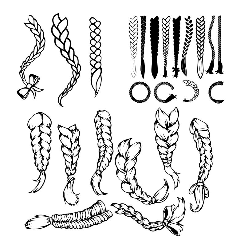 SVG PNG JPG Pdf Ai Single Braid Hair Salon Hair Stylist Beauty Salon - Etsy