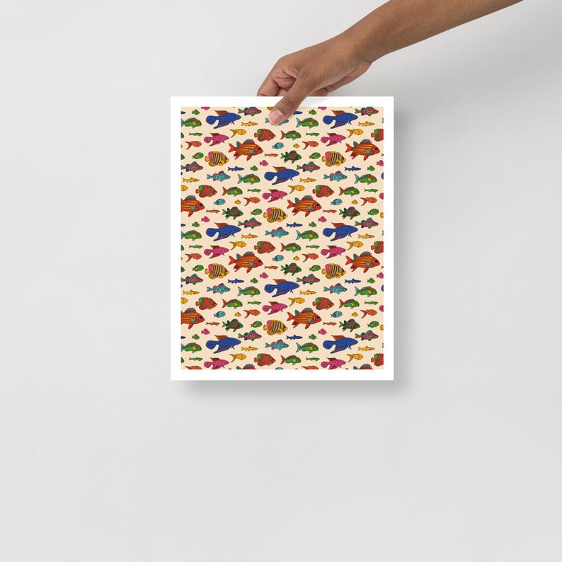 Rainbow Fish Print - Etsy