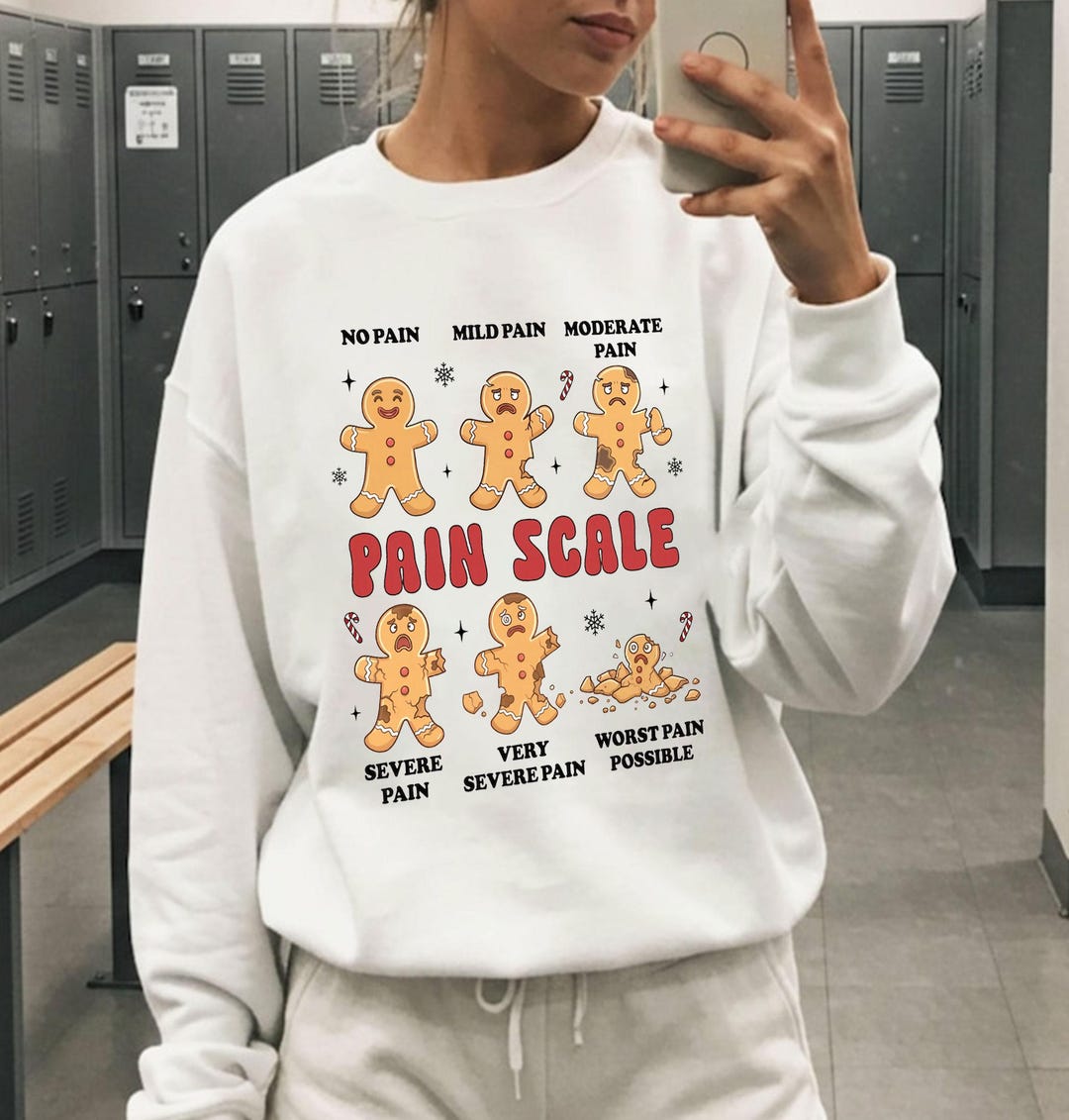 Women Pain Scale Gingerbread PNG, Funny Christmas Nurse ER RN Digital ...