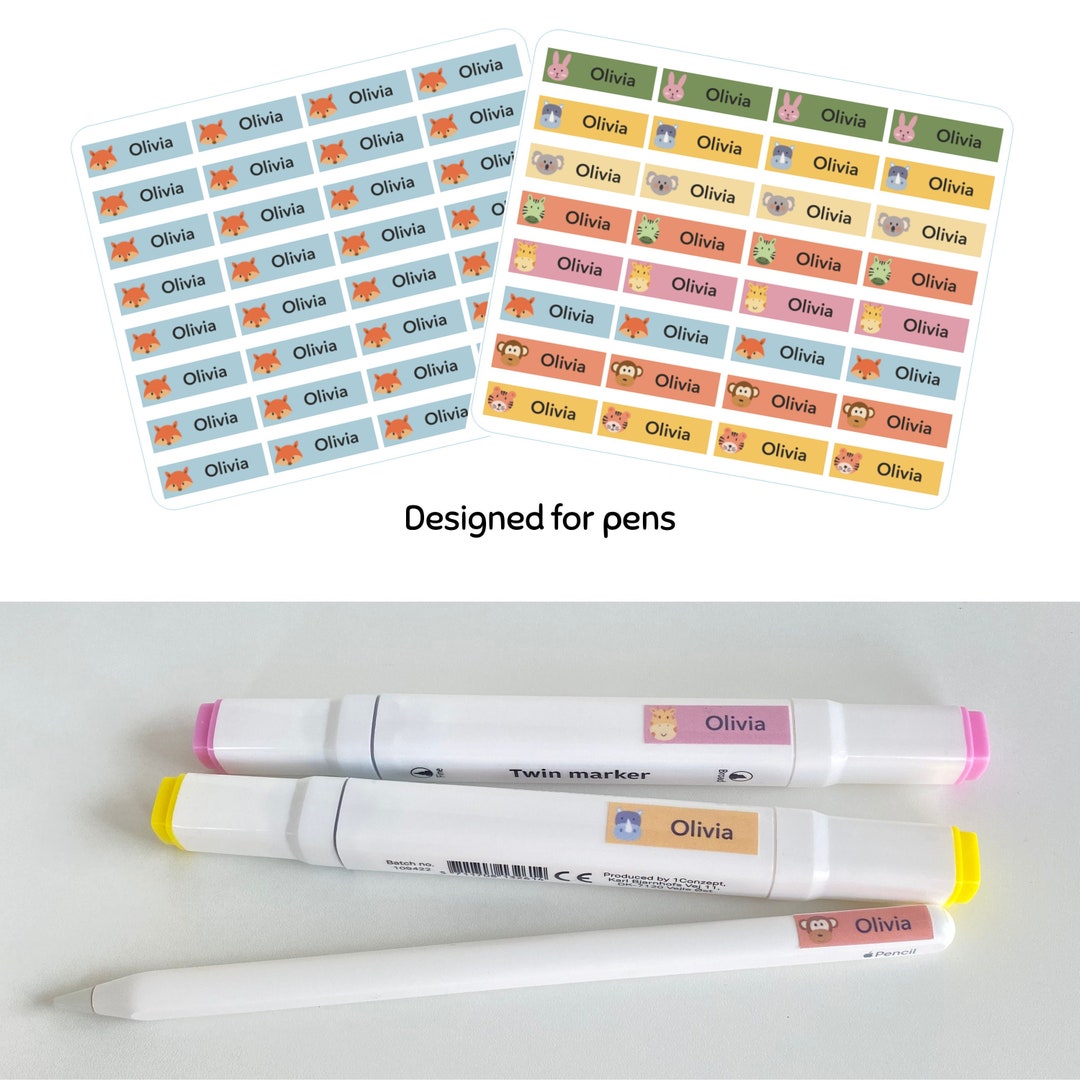 Personalised Name Labels for Pen | Waterproof, Dishwasher-safe, Anti ...