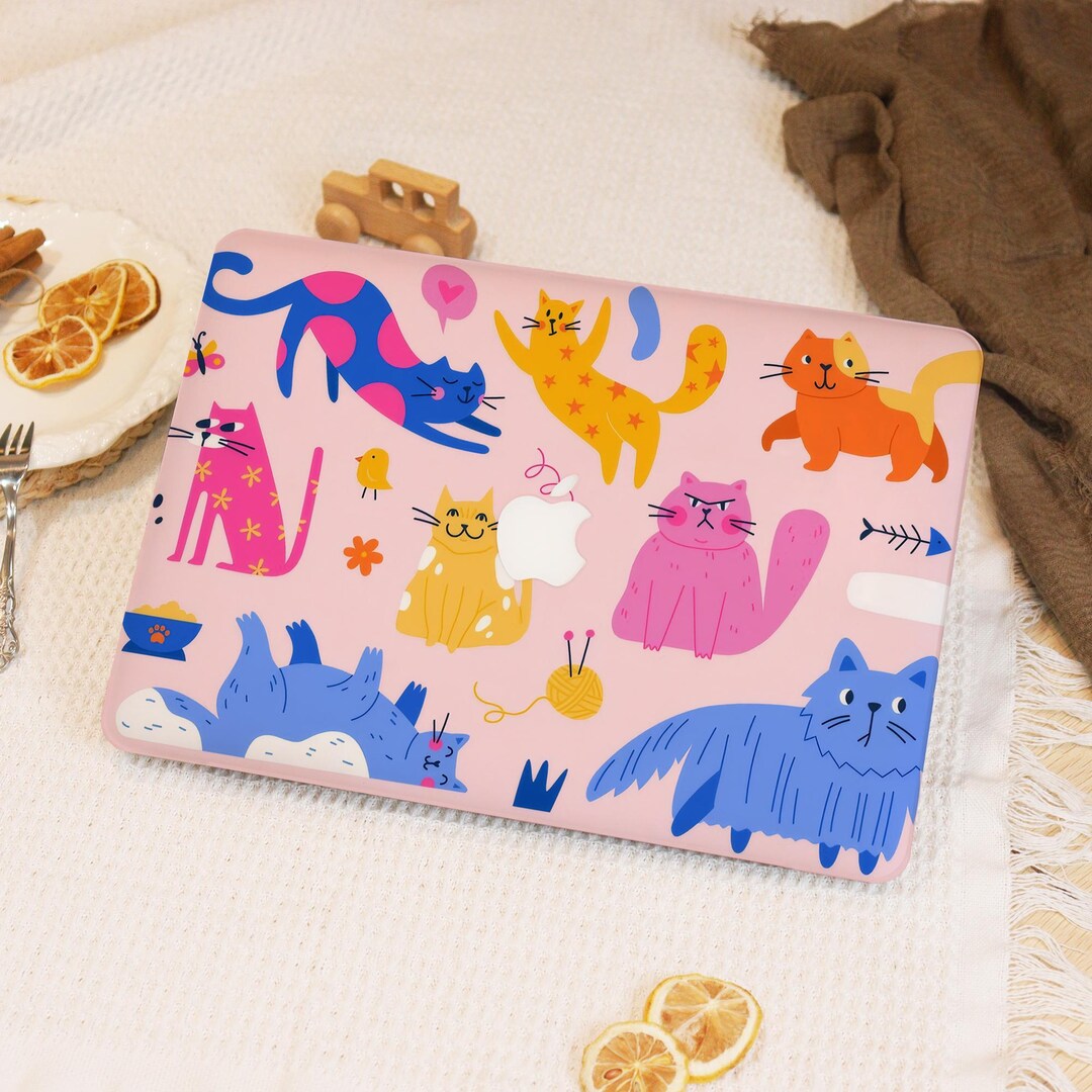 Cartoon Cats MacBook Case for New 2025 M4 Air 13/15,macbook M1 M2 M3 M4 ...