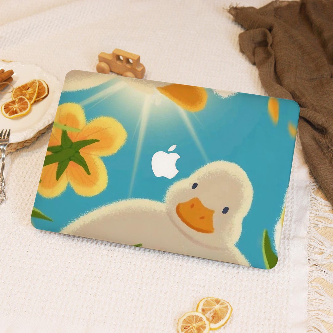 Cute Duck Drawing MacBook Case for New 2025 Mac M4 Air 13/15,macbook M1 ...