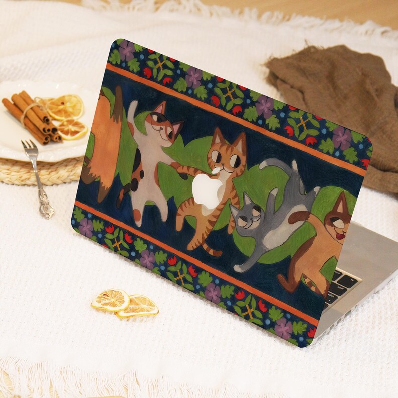 Dancing Kittens Draw MacBook Case for New 2025 Mac M4 Air 13/15,macbook ...