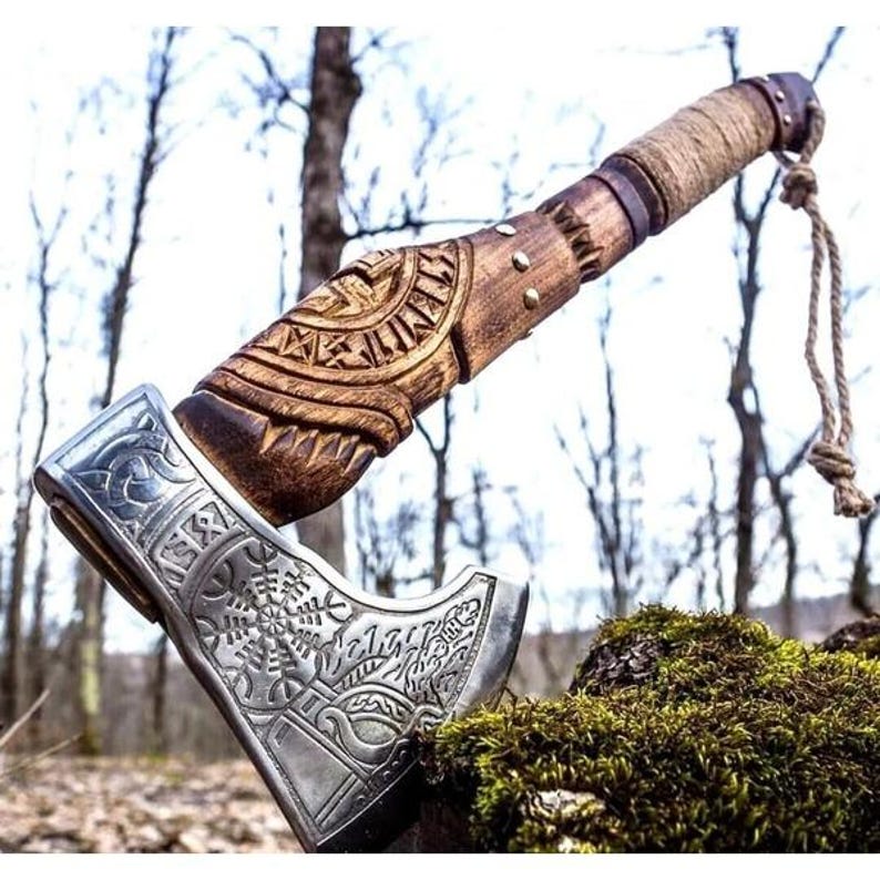 Beautiful Custom Handmade Viking Forged Carbon Steel VIKING AXE With ...