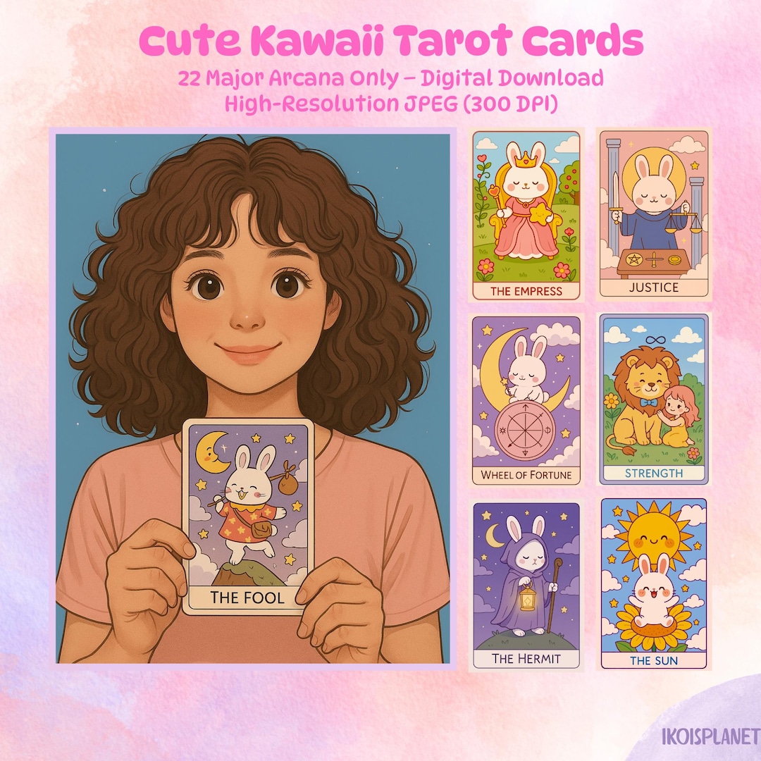 Kawaii Tarot Cards – 22 Major Arcana | Cute Animal Tarot Deck – PDF ...