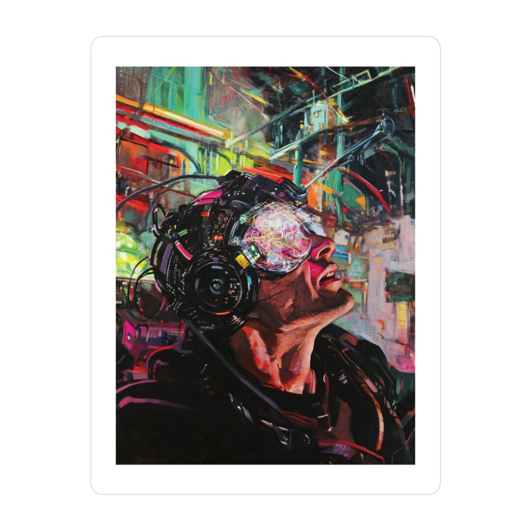 Feedback Loop 3 X 4 Vinyl Decal Futuristic Virtual Reality in a Neon ...