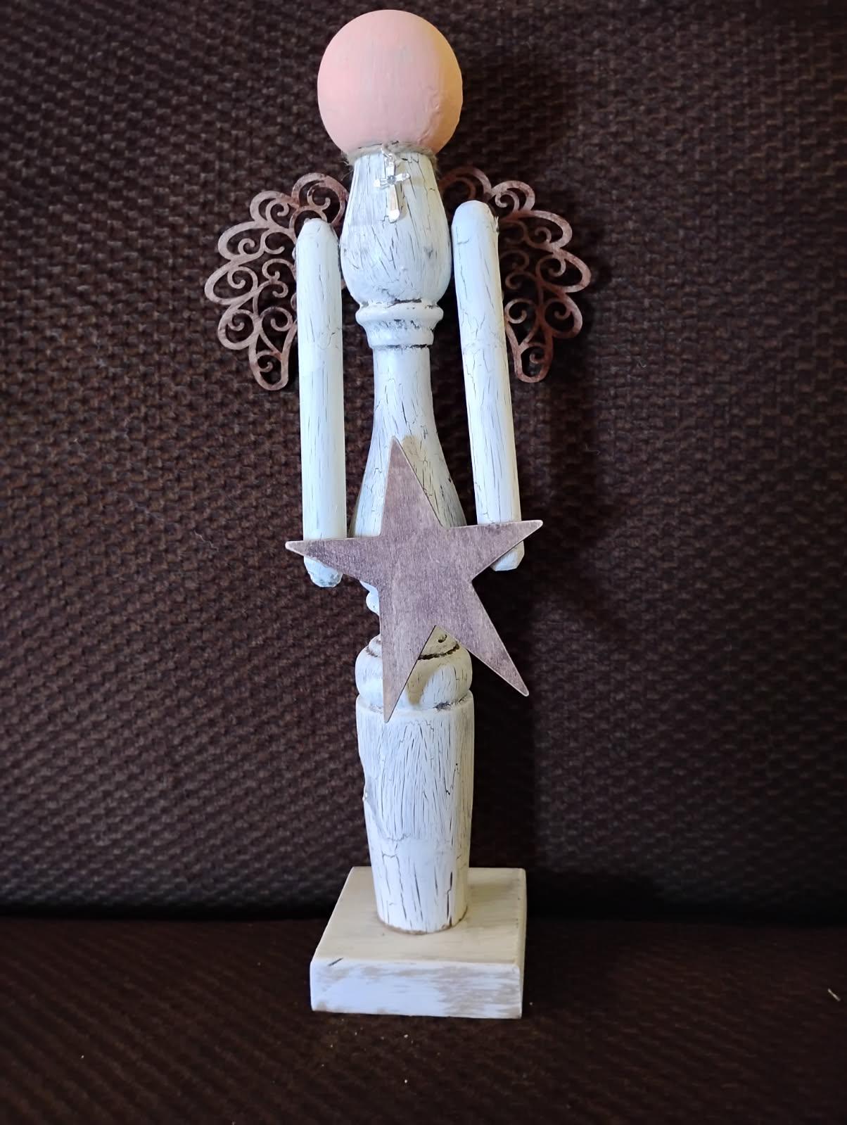 Vintage Rustic Handmade Spindle Angel - Etsy