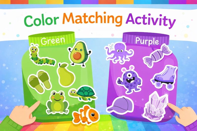 Color Matching Activity for Toddlers | Preschool Colors Sorting Game ...