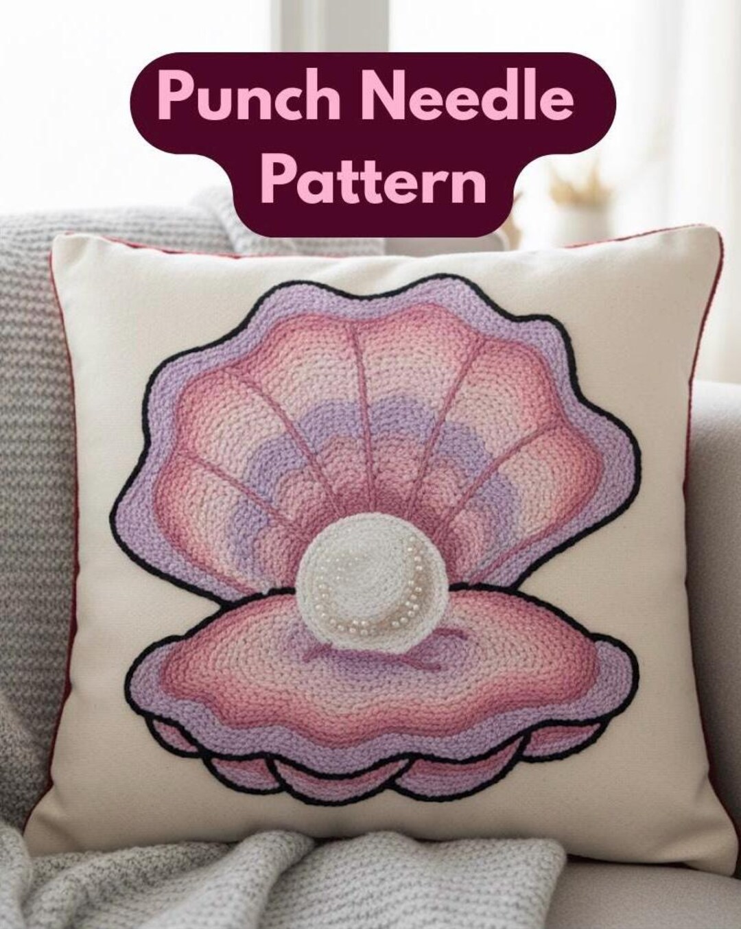 Seashell Punch Needle Pattern PDF - Beach-themed Summer Embroidery Kit ...