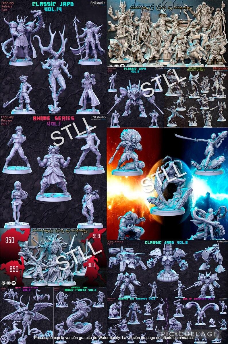 Anime Mega Pack STL Miniatures STL File for 3D Printers - Etsy México