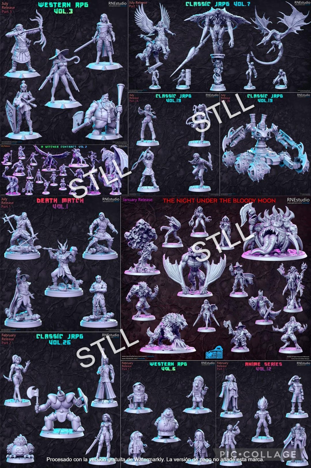 Anime Mega Pack STL Miniatures STL File for 3D Printers - Etsy México