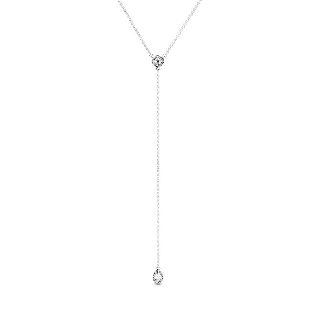 PANDORA 925 Sparkle Geometric Y Drop Pendant Necklace - Etsy