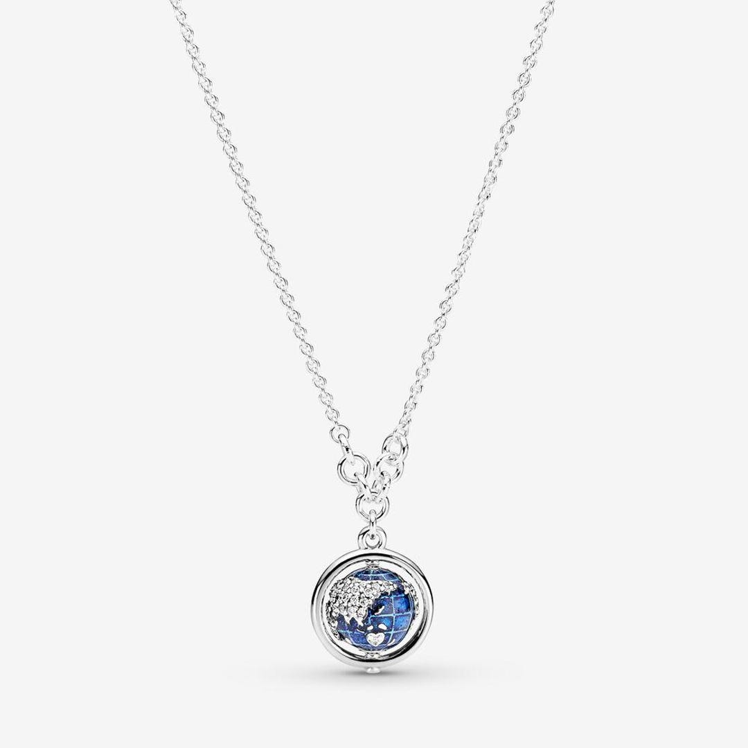 Pandora Interstellar Blue Earth Necklace Necklace for Female Collarbone ...