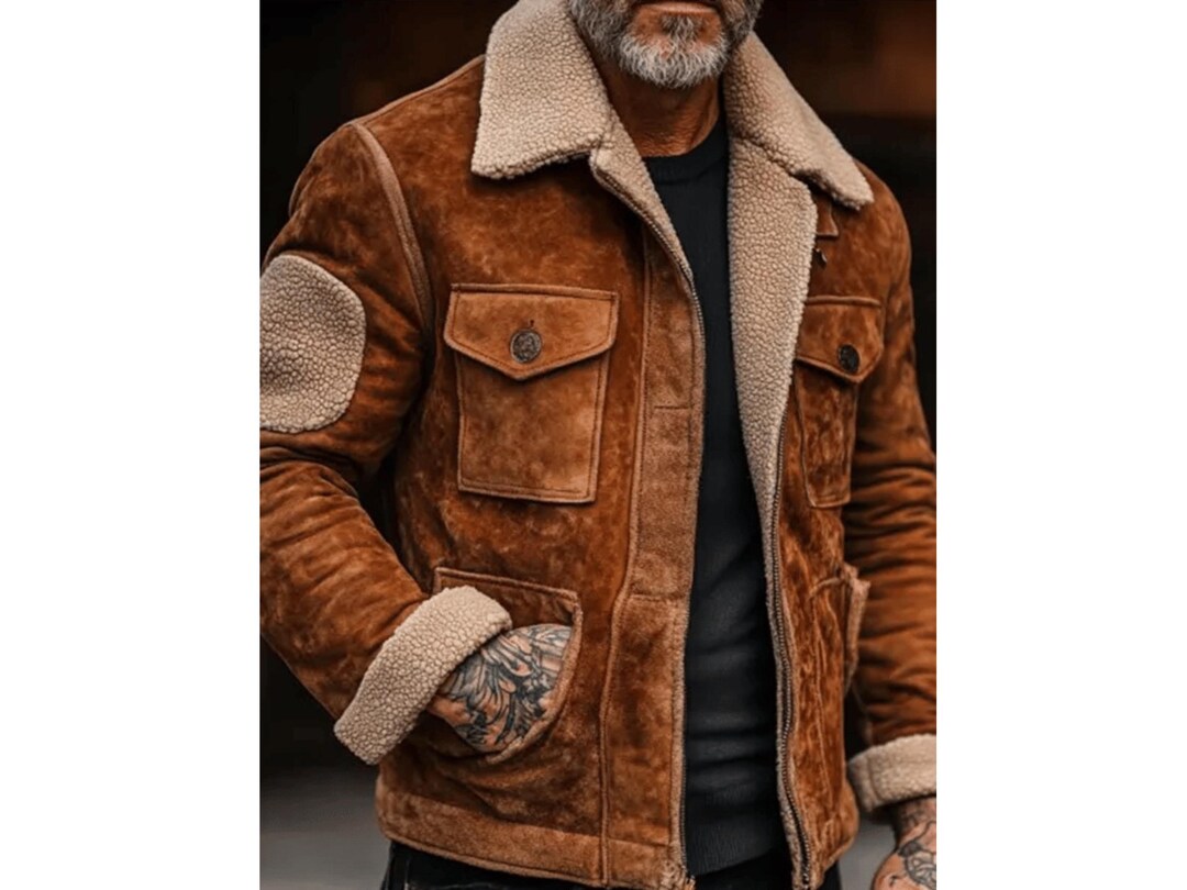 Handmade New Winter Aviator RAF B6 Men's Vintage Suede Multi-pocket ...