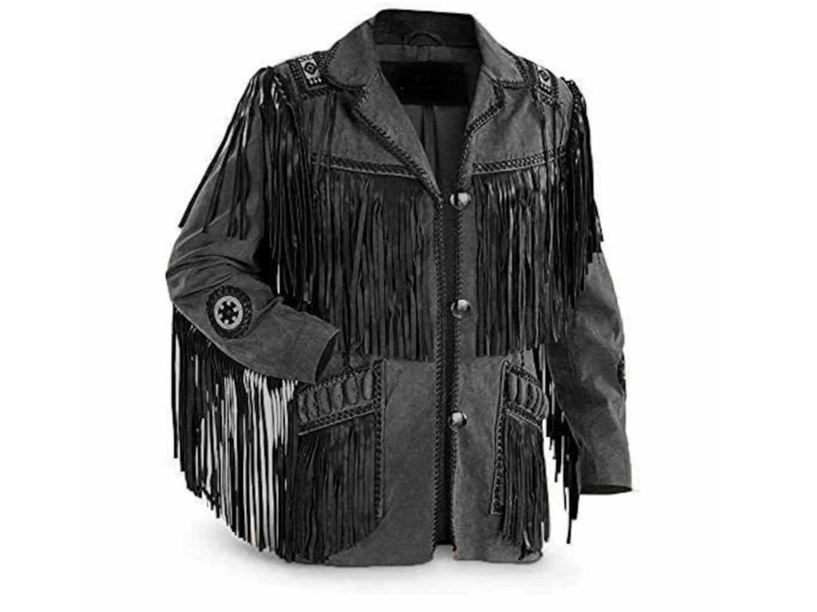 Handmade New Outerwear Cowboy Style Fringe Western Jacket* Men Native ...
