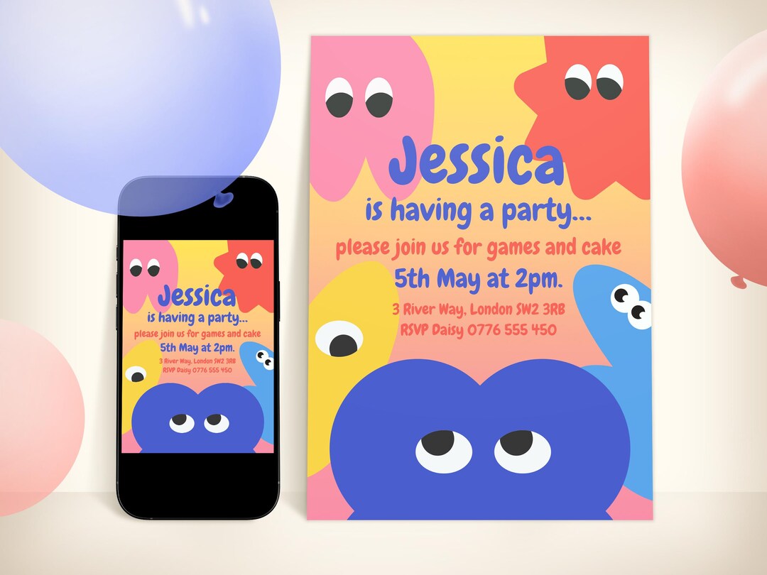 Editable Kids Party Invitation: Colorful Corjl Template (digital ...