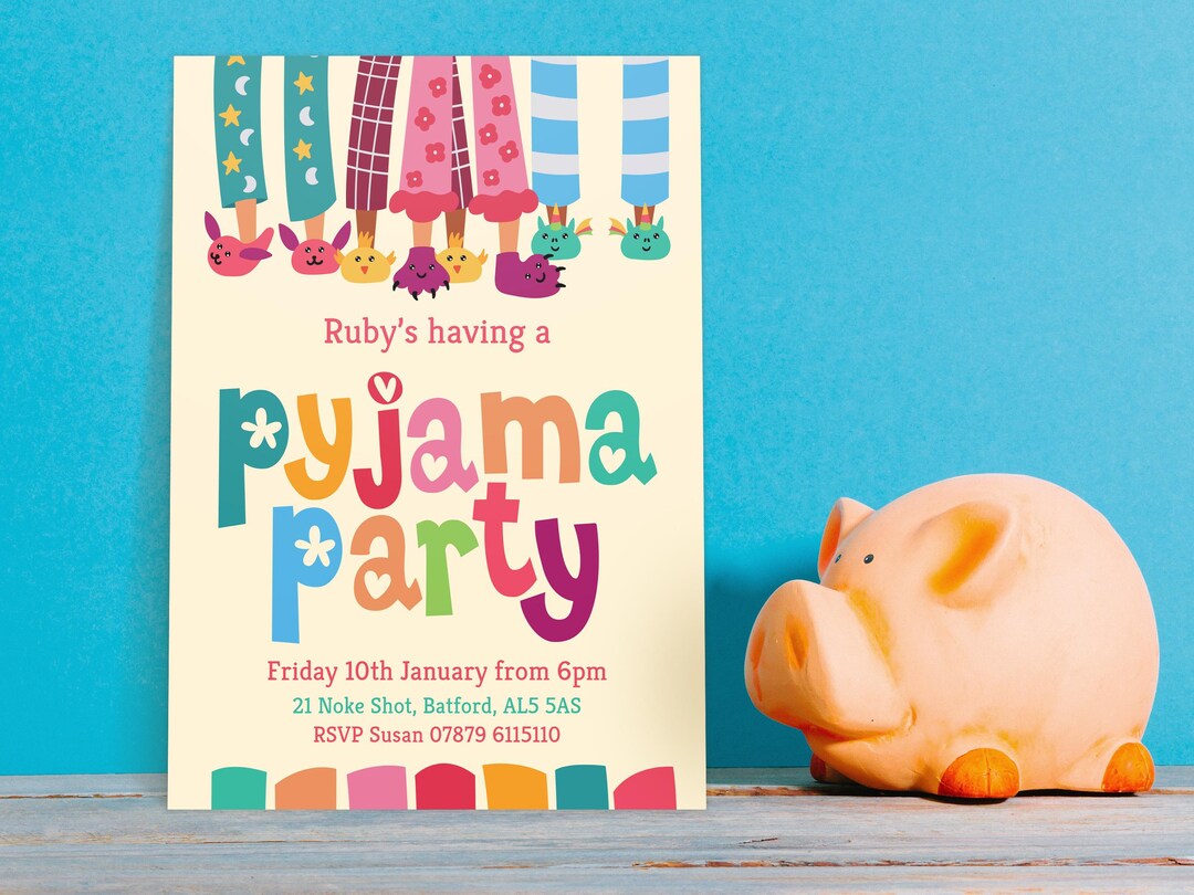 EDITABLE Pyjama Party Invitation, Pyjama Party Invite, Teenage Party ...