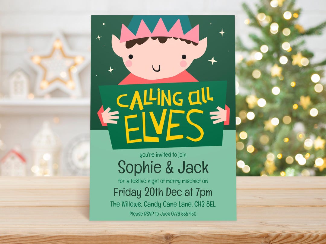 Editable Elf Christmas Party Invitation (digital Download) - Etsy
