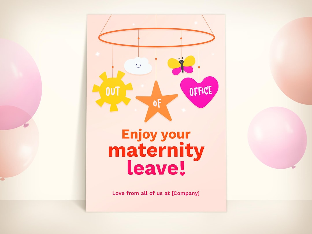 EDITABLE MATERNITY LEAVE Card, Happy Maternity Leave Card, Enjoy ...