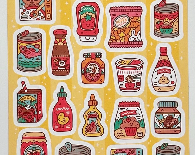 Cute Food Stickers – Kawaii Pantry Essentials for Planners, Scrapbooks ...