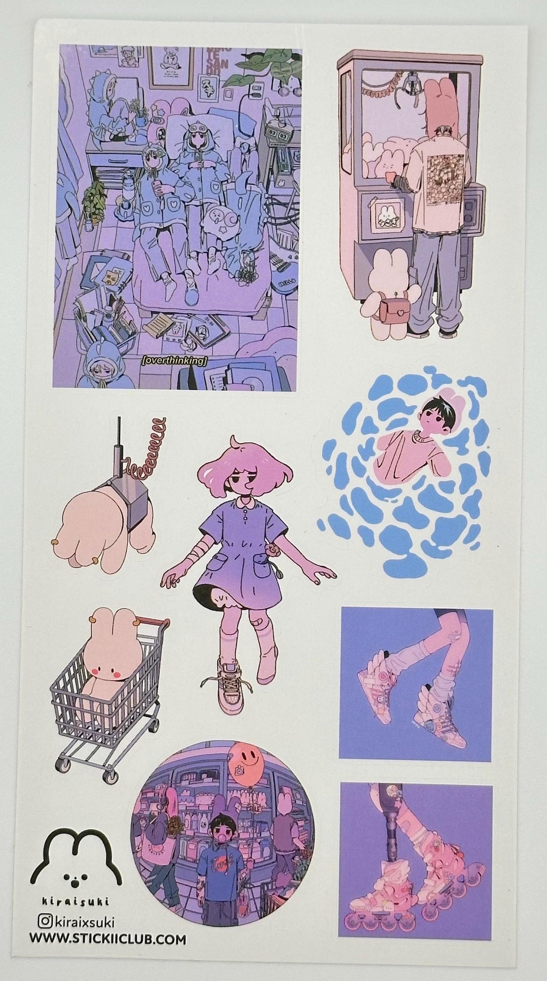 Stickii - Cute Pastel Anime Sticker Sheet – Kirausuki Collection Kawaii ...