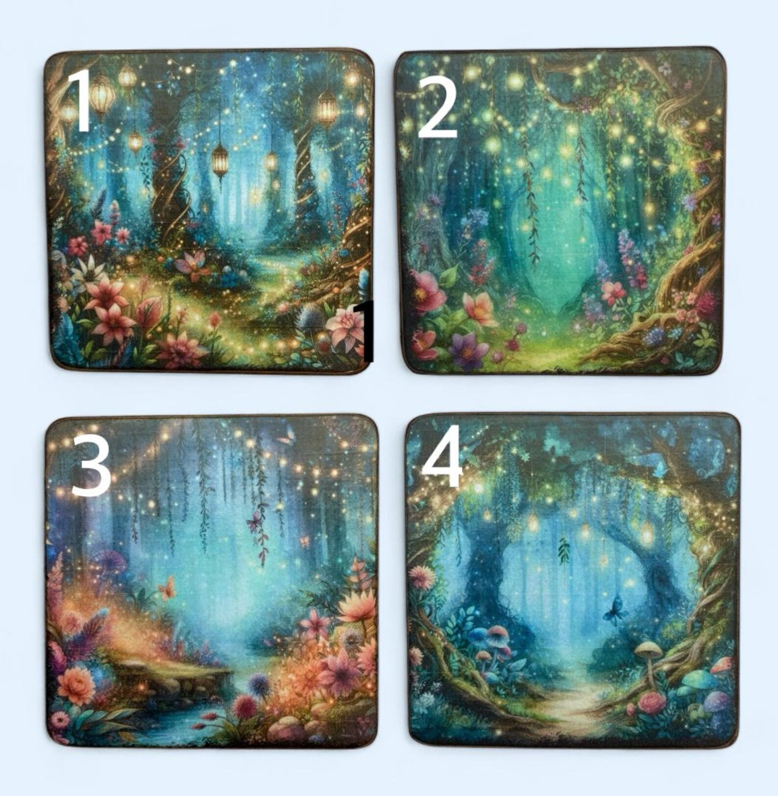 Fantasy Forest Trees Tiny Easel Art, Mini Art Print, Mini Wood Block ...
