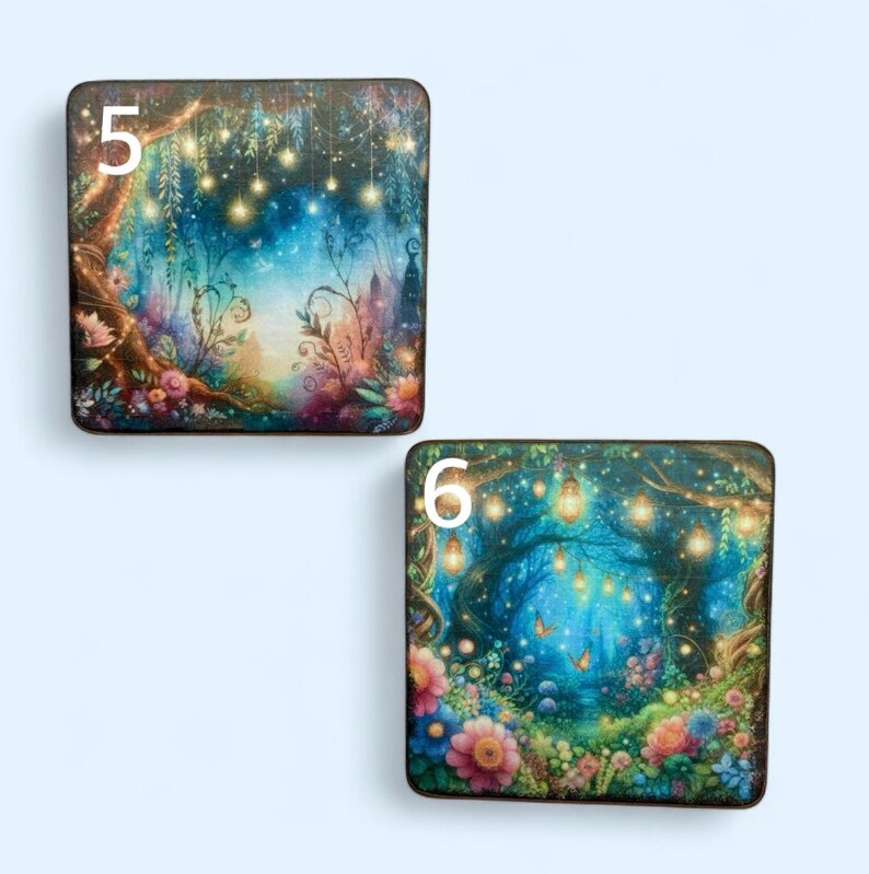 Fantasy Forest Trees Tiny Easel Art, Mini Art Print, Mini Wood Block ...