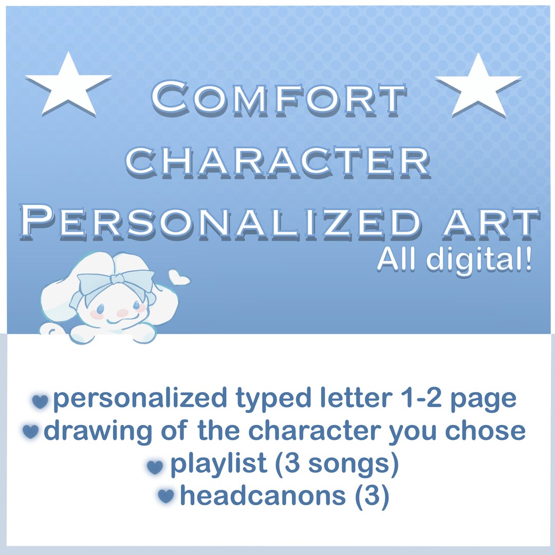 Comfort Character Art sfw With Additions RENDERED ART PRICE - Etsy