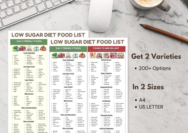 Low Sugar Food List for Diabetes, Low Sugar Foods Chart, Diabetic Food ...