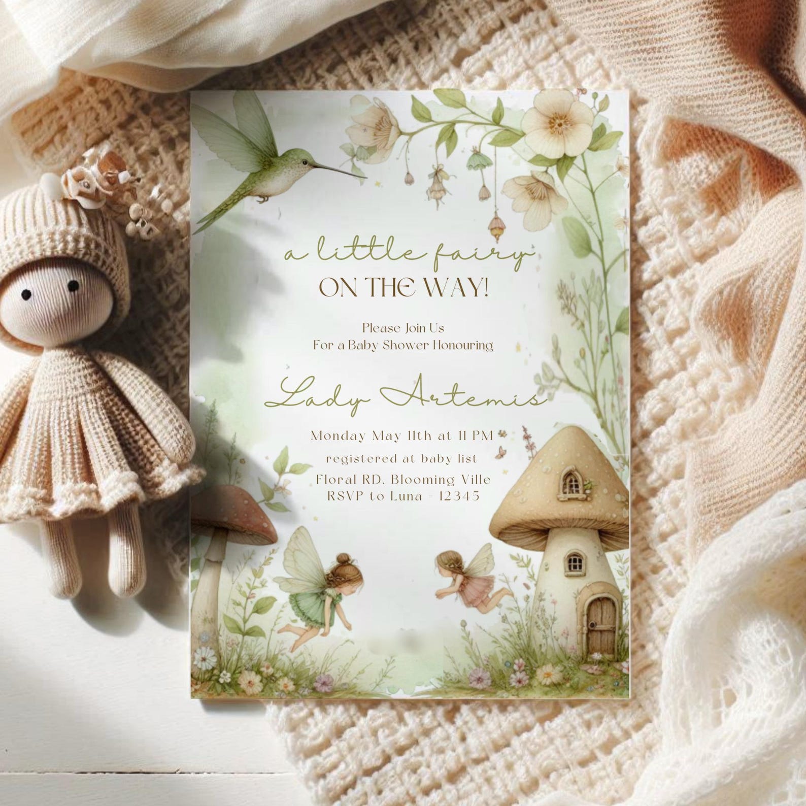 Fairy Baby Shower Invitation, Fairy Garden Baby Shower, Enchanted ...