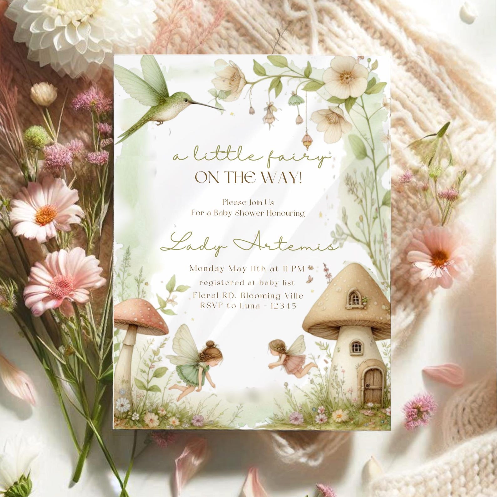 Fairy Baby Shower Invitation, Fairy Garden Baby Shower, Enchanted ...