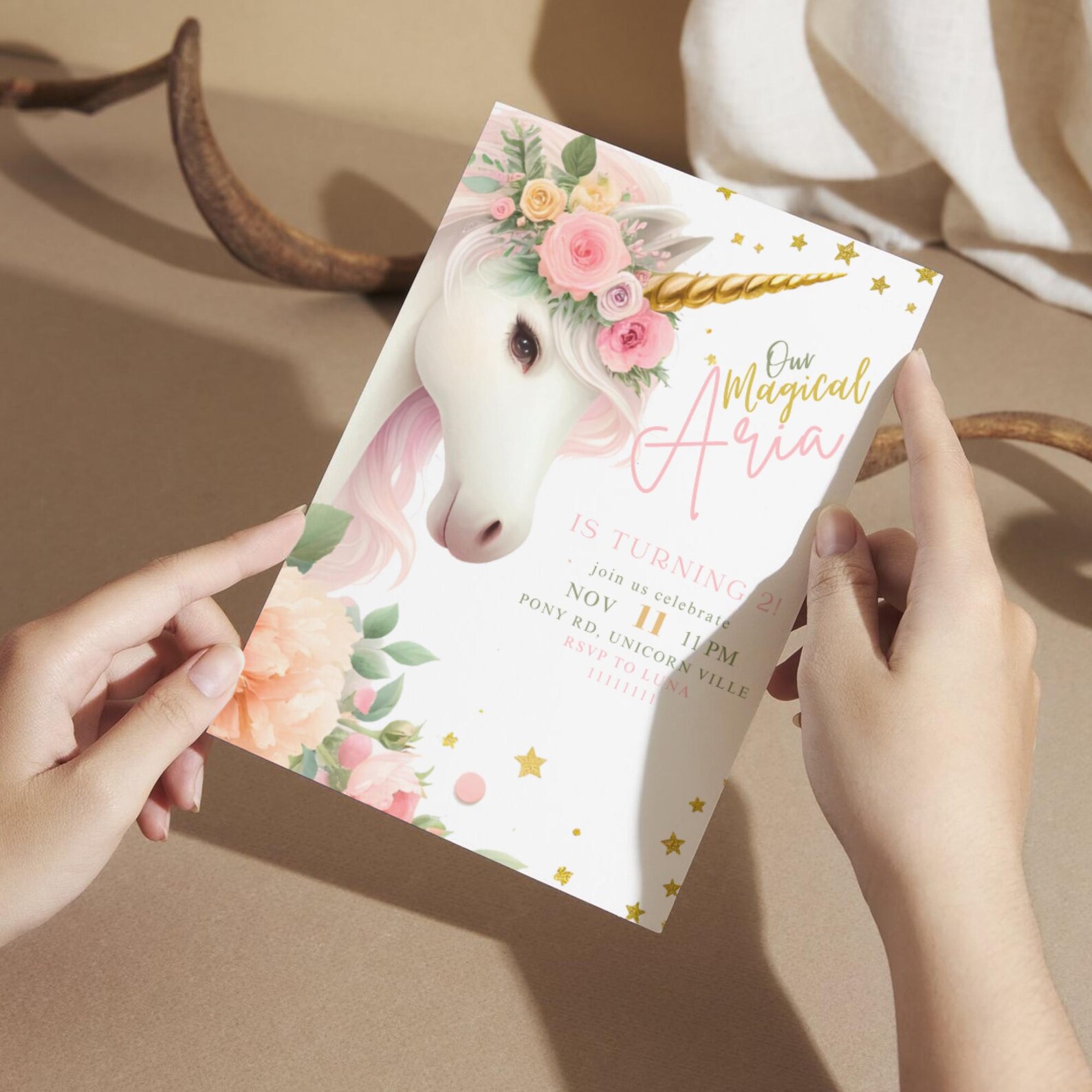 Unicorn Birthday Invite for Girls Birthday Unicorn Invitation Template ...