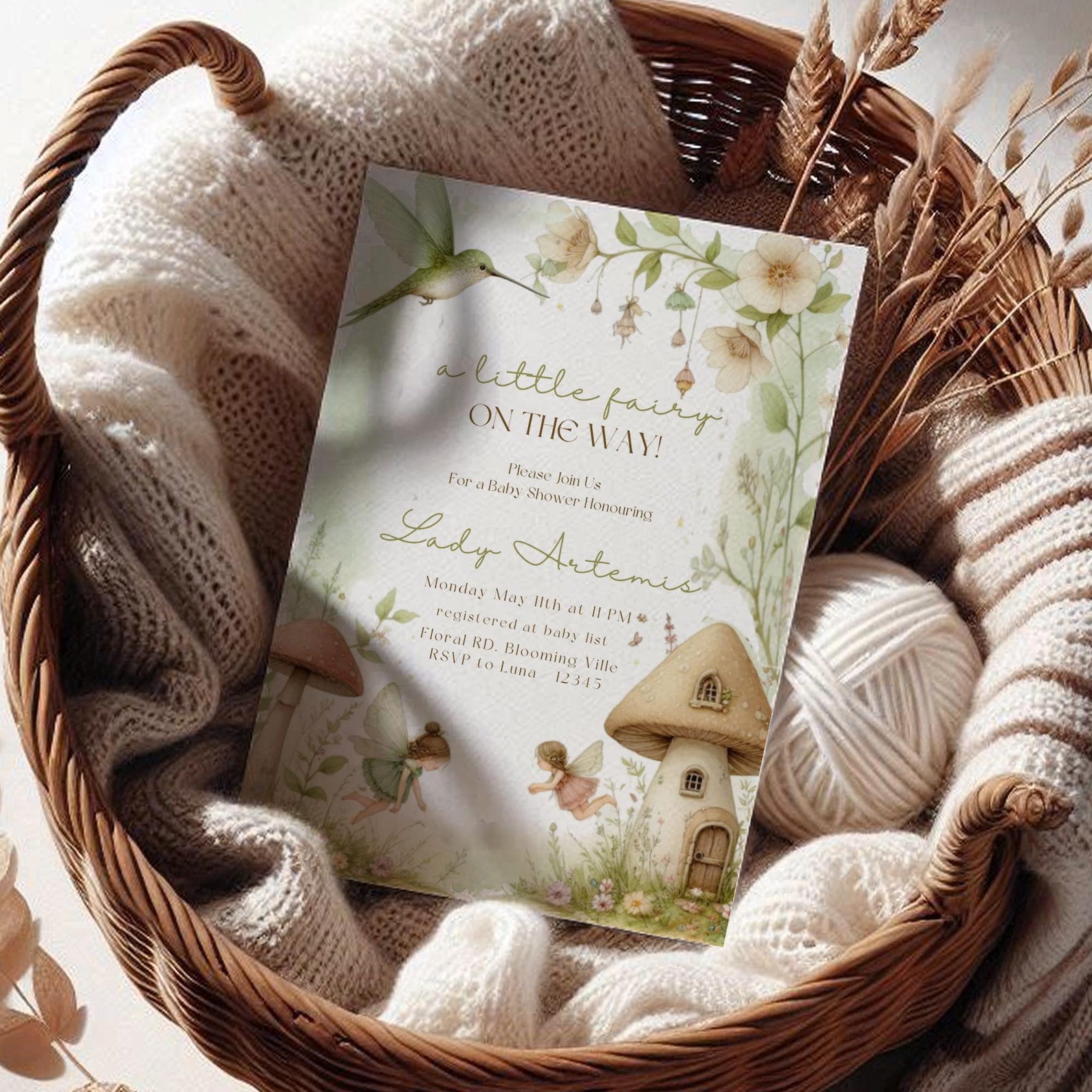 Fairy Baby Shower Invitation, Fairy Garden Baby Shower, Enchanted ...