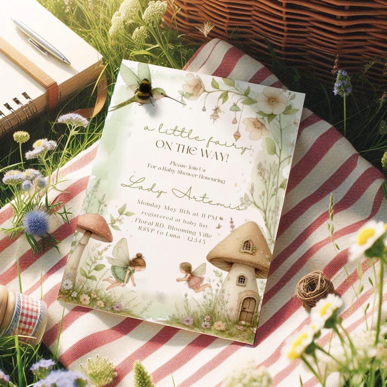 Fairy Baby Shower Invitation, Fairy Garden Baby Shower, Enchanted ...