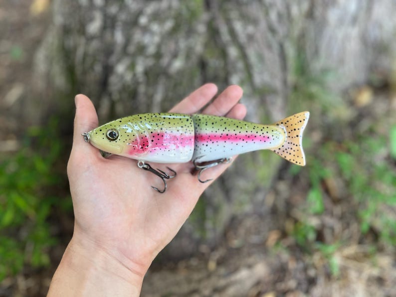Hand Carved 7.5 Inch Floating Rainbow Trout Glide Bait - Etsy
