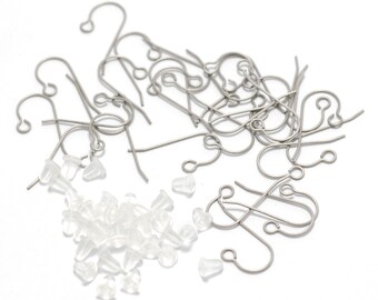 Hypoallergenic Titanium Ear Hooks | Etsy