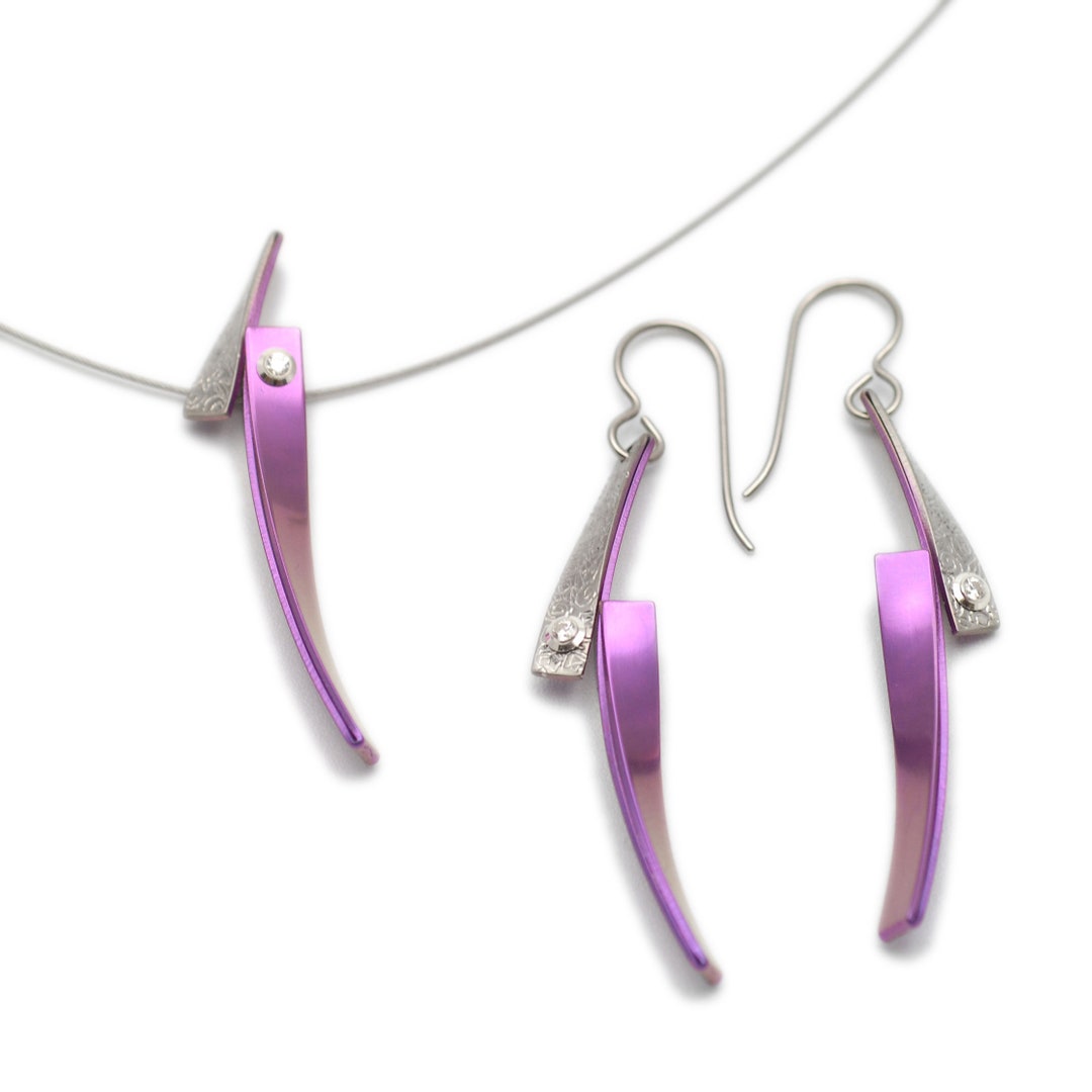 Titanium Jewellery Set, Allergy Free! Available in 5 Colours. - Etsy