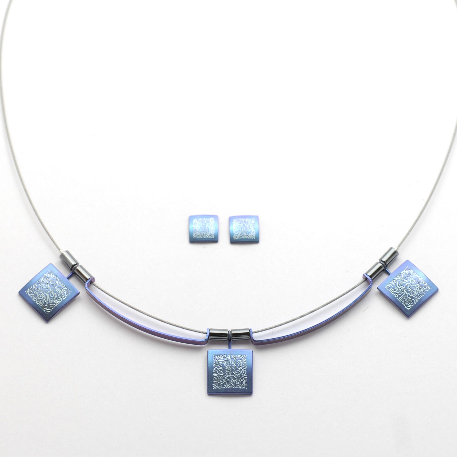 Titanium Jewellery Set. Allergy Free! Available in 5 Colours. Earstuds ...
