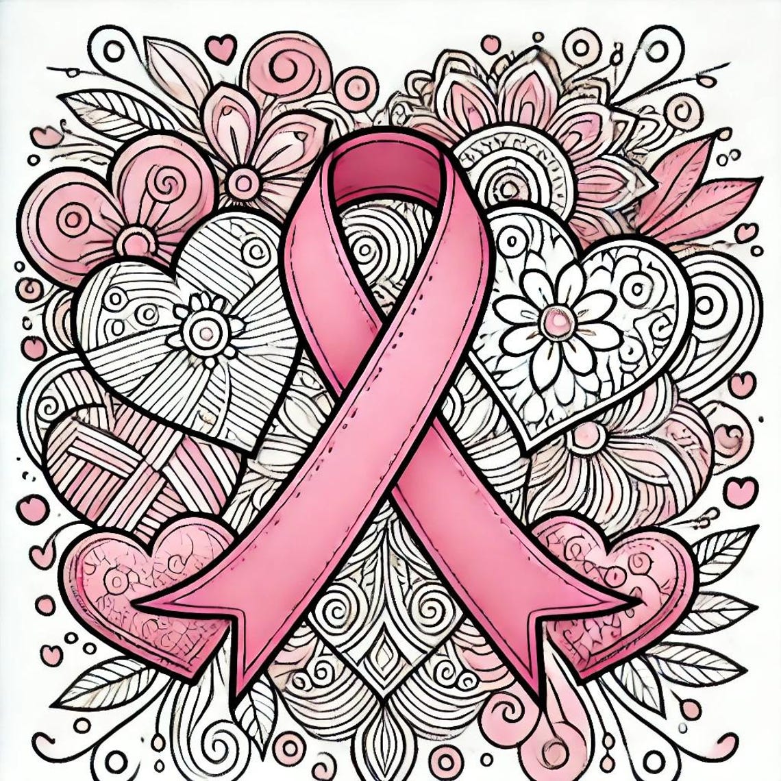 Breast Cancer Awareness Month Coloring Pages - Etsy