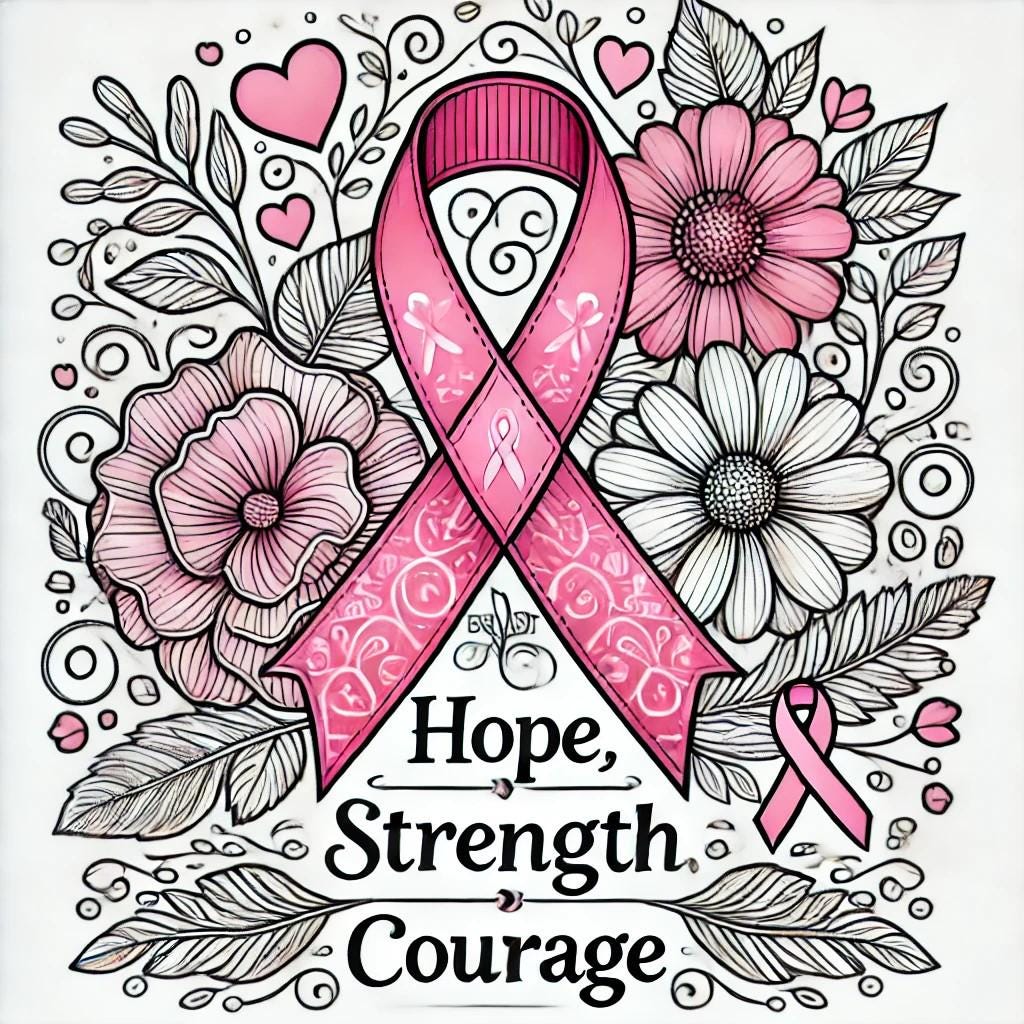 Breast Cancer Awareness Month Coloring Pages - Etsy