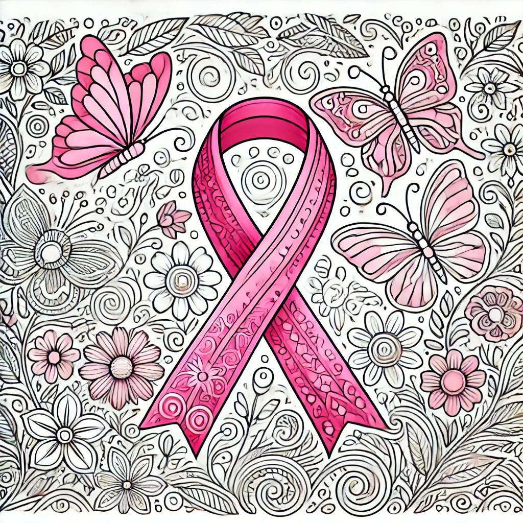 Breast Cancer Awareness Month Coloring Pages - Etsy