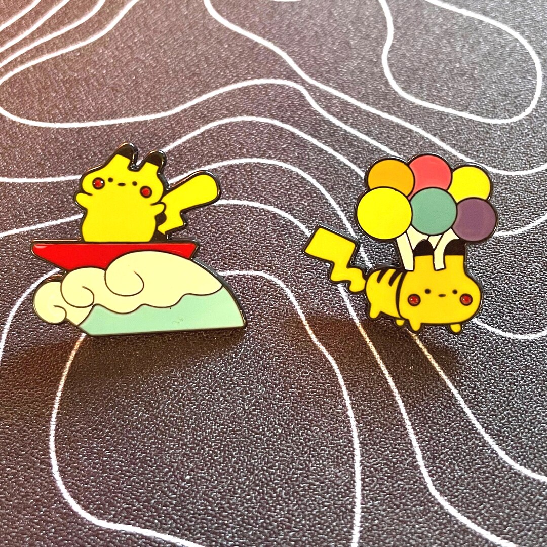 Pokemon Surfing and Flying Pikachu Pins. - Etsy