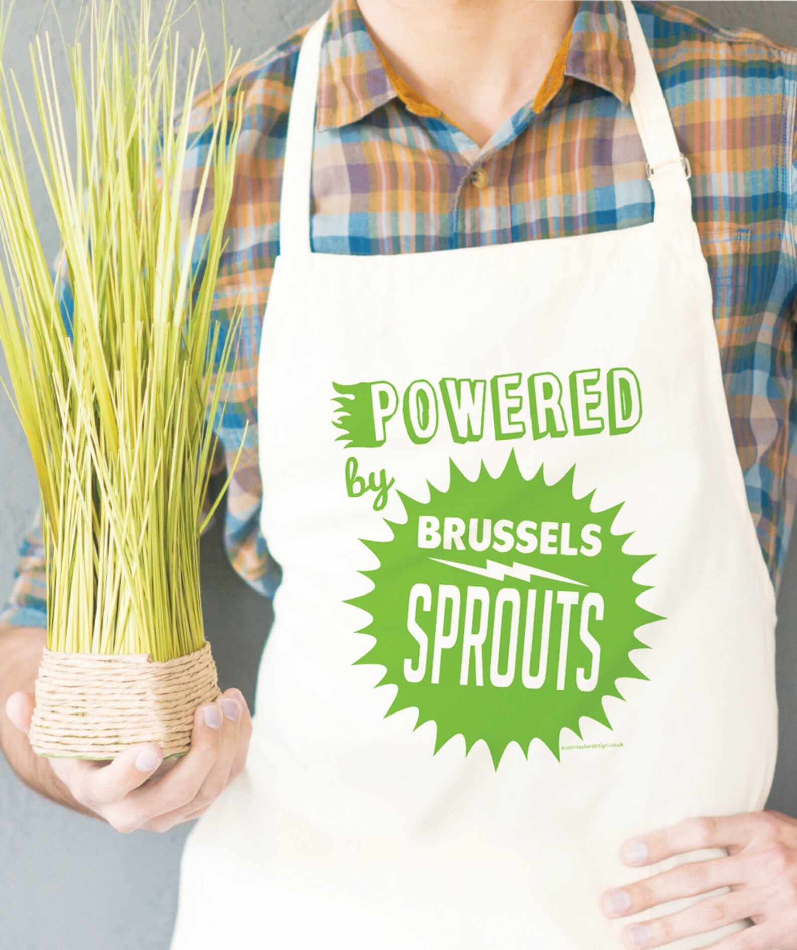 Powered by Brussels Sprouts Christmas Apron - Etsy