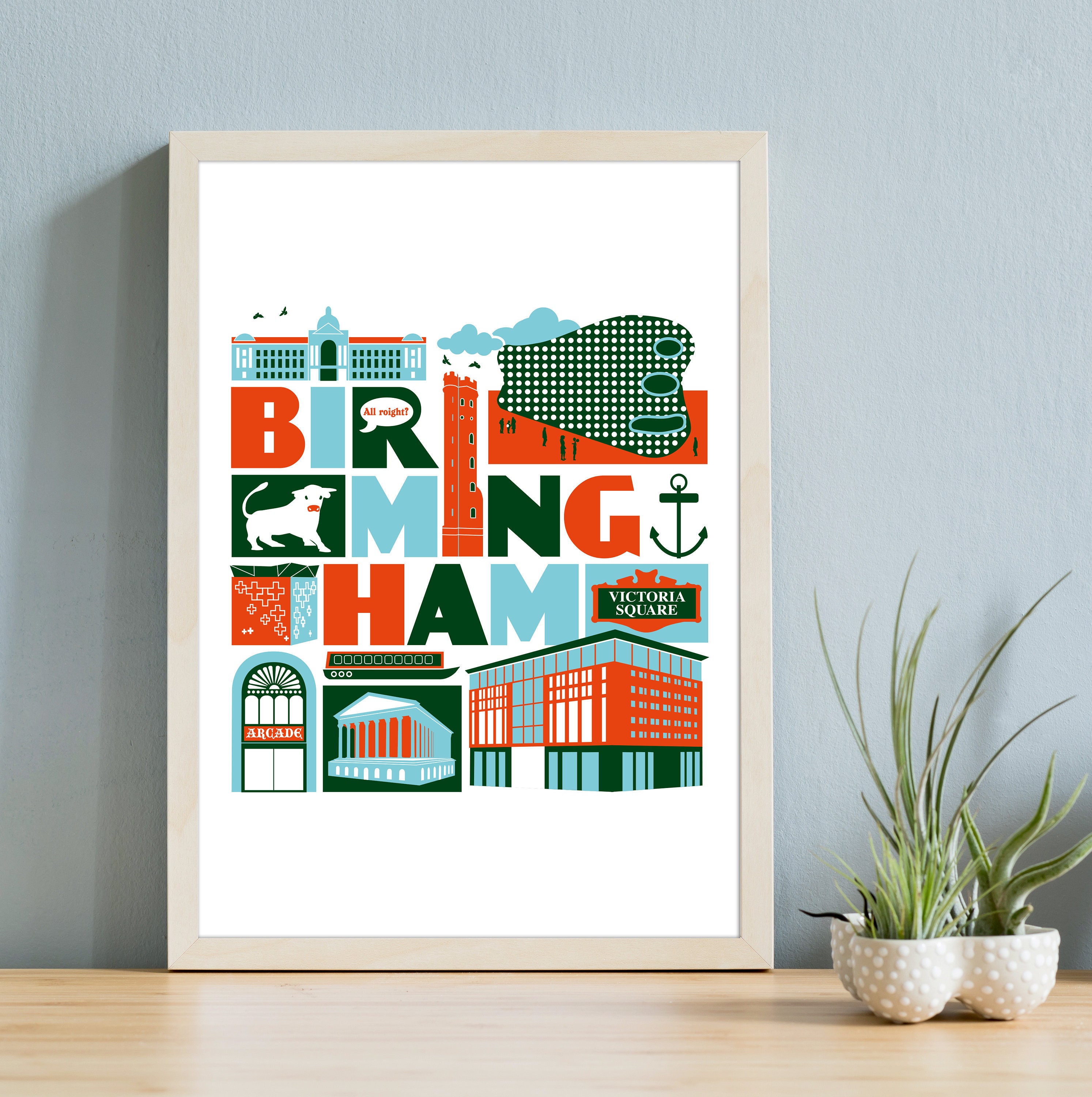 Birmingham UK Typographic City Print - Etsy