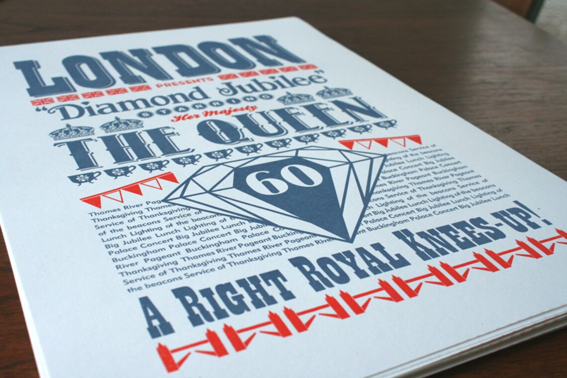 Queen's Jubilee Screen Print SALE - Etsy