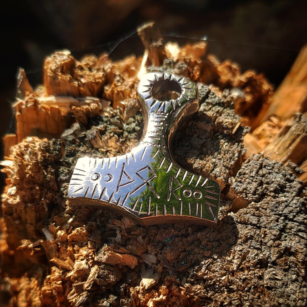 Thor's Hammer With Runes - Mjölnir Bronze Unique - Etsy